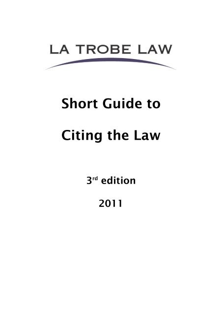 Short Guide To Citing The Law Library La Trobe University short-guide-to-citing-the-law-library-la-trobe-university