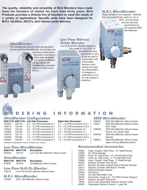 BIRD BLENDERS BIRD BLENDE