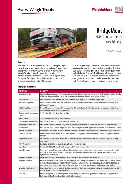 BridgeMont BMS-T Containerised Weighbridge - Avery Weigh-Tronix