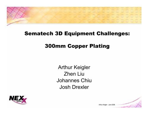 Sematech 3D Equipment Challenges: 300mm Copper Plating Arthur ...
