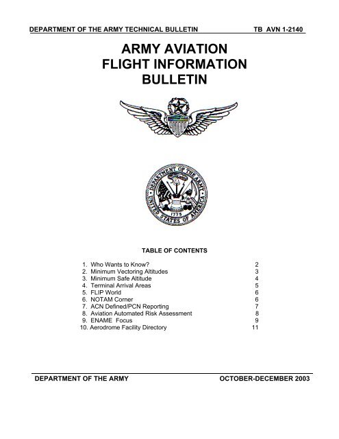 TB AVN 1-2140 - Army Aviation