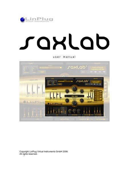 SaxLab Manual - LinPlug Virtual Instruments