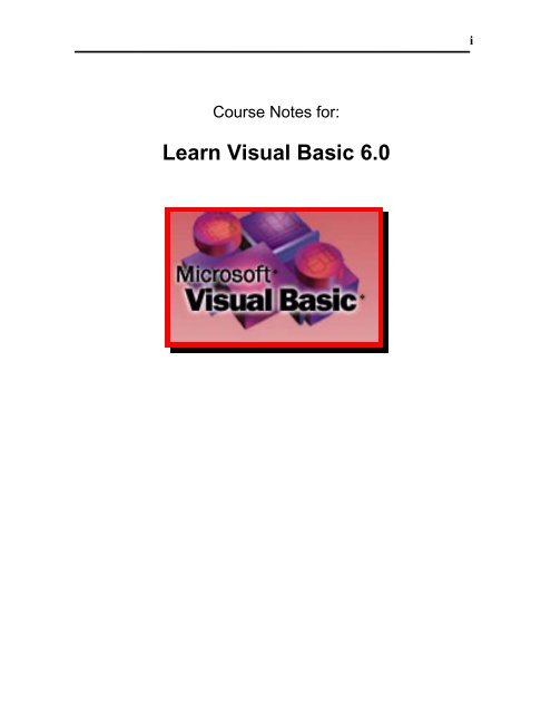 Learn Visual Basic 6.0 - OBriens Computer Service