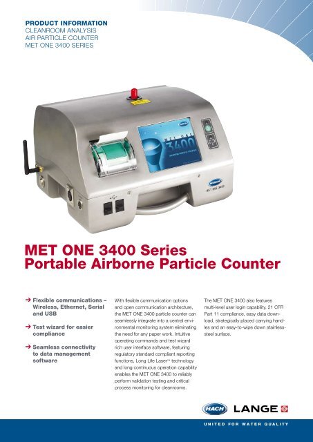 MET ONE 3400 Series Portable Airborne Particle Counter - PMV