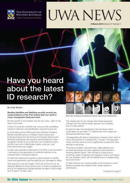 UWA NEWS - UWA Staff - The University of Western Australia