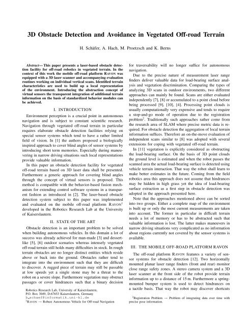 3D Obstacle Detection and Avoidance in Vegetated Off-road Terrain