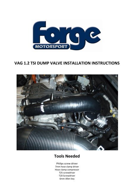1 2 TSI dump valve kit fitting instructions
