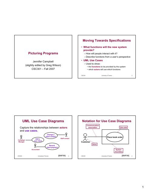 Uml Use Case Diagrams University Of Toronto