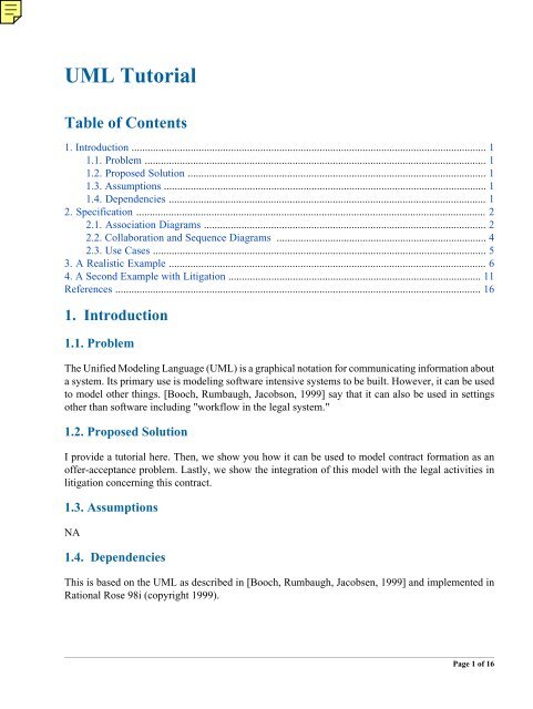 UML Tutorial - Oasis