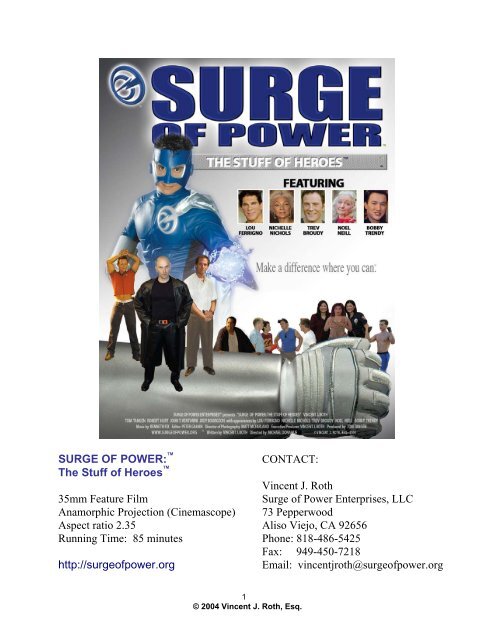 SURGE OF POWER: CONTACT: The Stuff of Heroes Vincent J. Roth ...