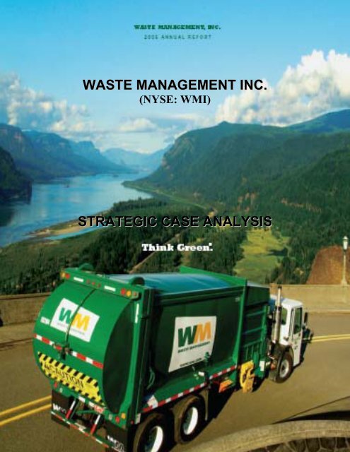 waste management inc. strategic case analysi ss - University of ...