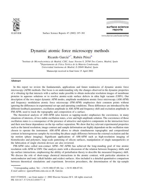 Dynamic atomic force microscopy methods