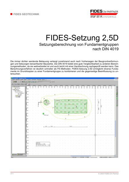 Setzungsberechnung von Fundamentgruppen ... - FIDES DV-Partner