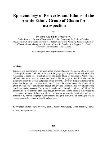 Ashanti Ethnic Group Language Spoken