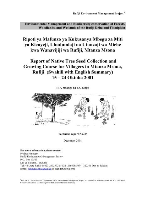 Ripoti ya Mafunzo ya Kukusanya Mbegu za Miti - Coastal Forests of ...