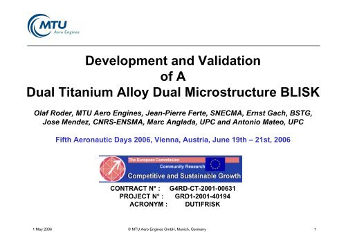 Development and validation of a dual strength titanium - Aeronautics ...