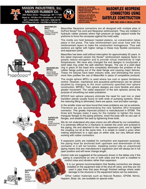 NC-930 Masonflex Single and Twin Sphere Connectors