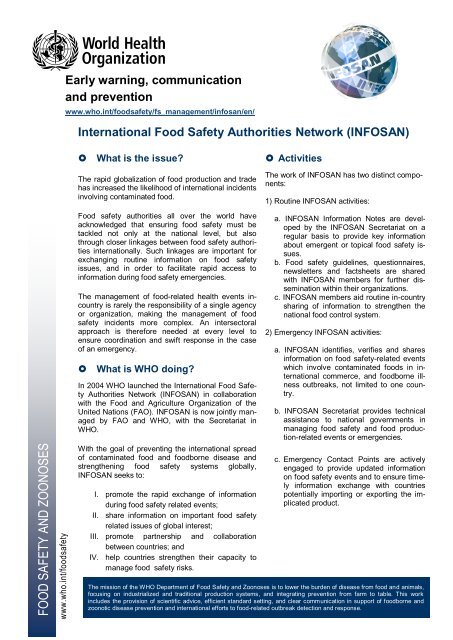 International Food Safety Authorities Network (INFOSAN)