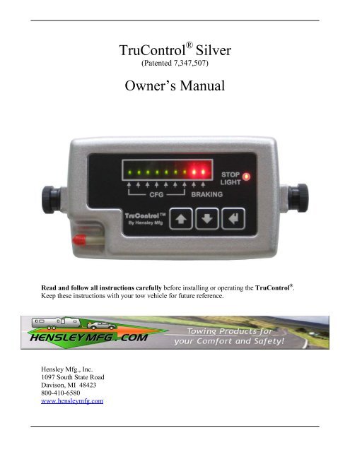 TruControl Silver Owner's Manual