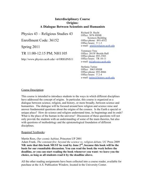 syllabus - Physics Department, UCSB
