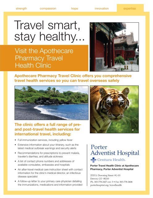 Travel Health Clinic Brochure - Porter Adventist Hospital