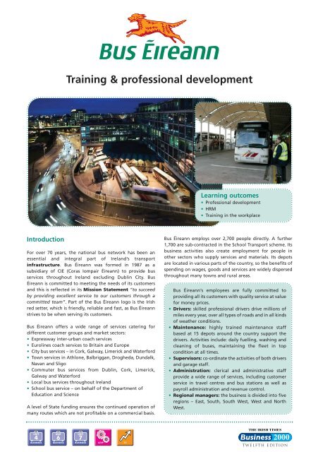 Training & Professional Development - Bus Eireann