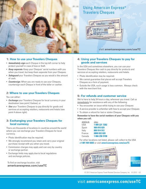 A Guide to Using Travelers Cheques (PDF) - American Express ...