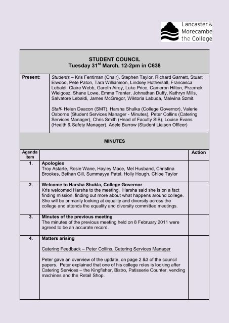 Minutes proforma - LMC Students Union