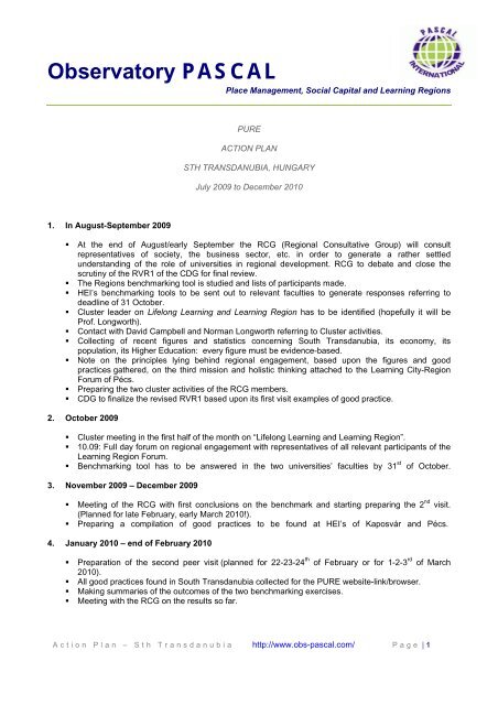 Observatory - PASCAL Universities' Regional Engagement (PURE)