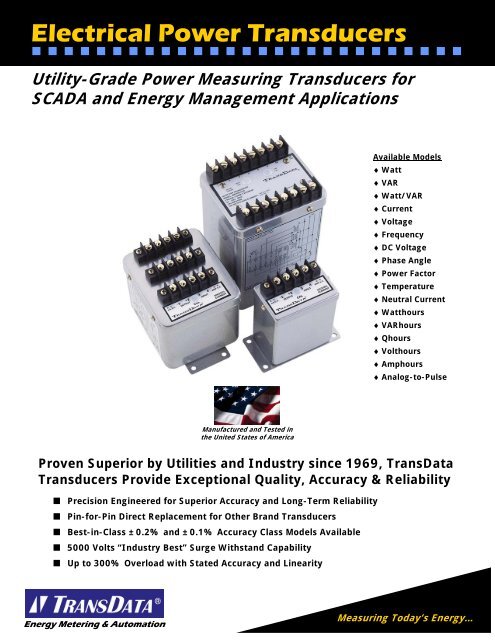 Electrical Power Transducers - TransData