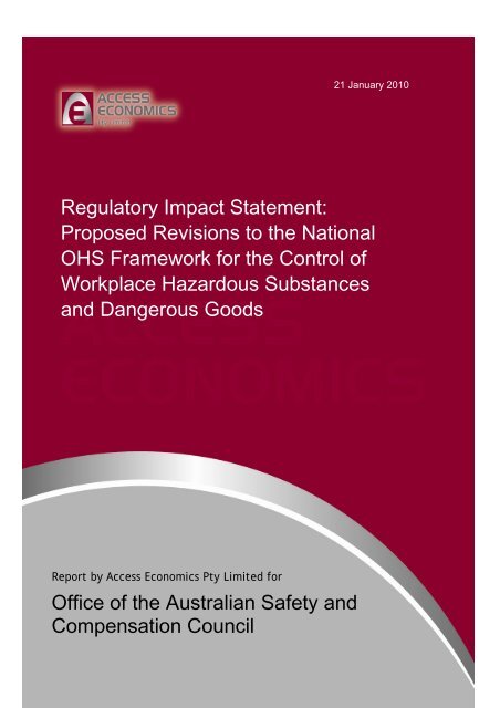 Regulatory Impact Statement - Safe Work Australia