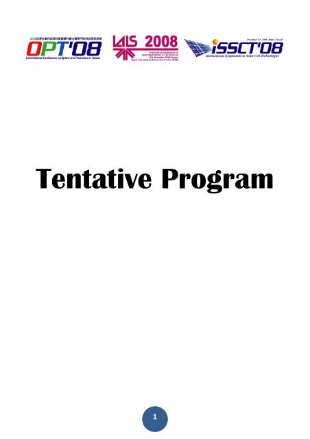 Tentative Program - Elite Professional Conference Organizer