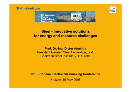 Steel - Innovative solutions for energy and resource ... - Stahl-Online