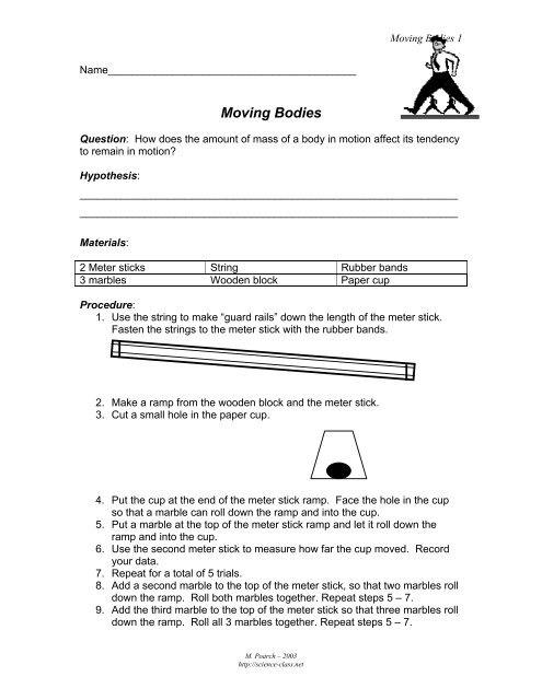 Moving Bodies - Mrs. Poarch's Science Class
