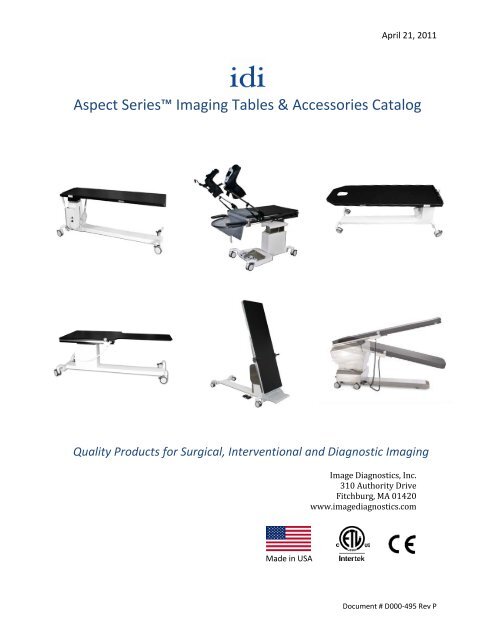 IDI Aspect™ Imaging Table Accessories Catalog - Image ...