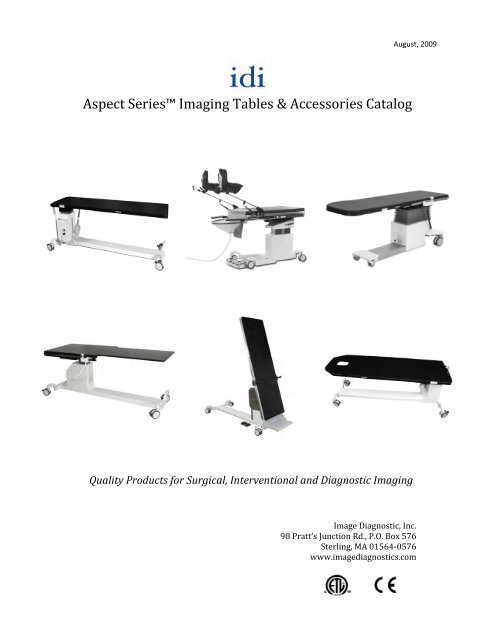 IDI Aspect™ Imaging Table Accessories Catalog