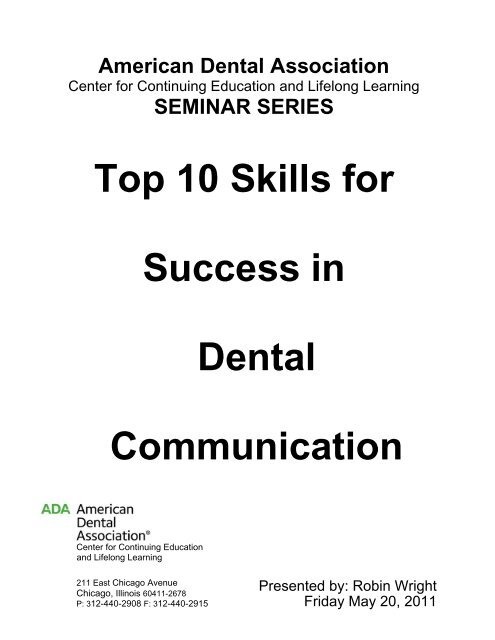 Top 10 Skills for Success in Dental Communication