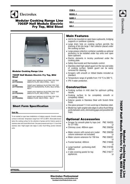 Modular Cooking Range Line 700XP Half Module Electric Fry Top ...