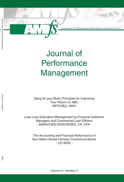 Journal of Performance Management - AMIfs
