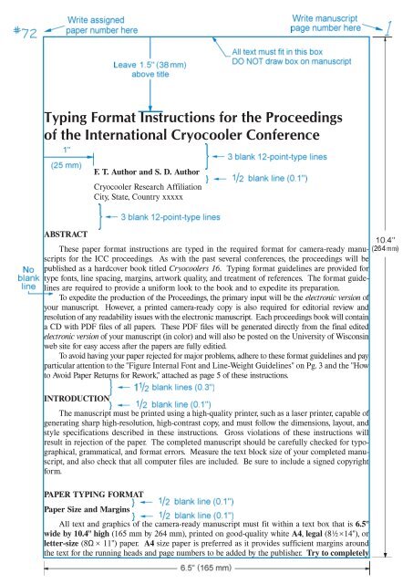 Typing Format Instructions - ICC 17 International Cryocooler ...