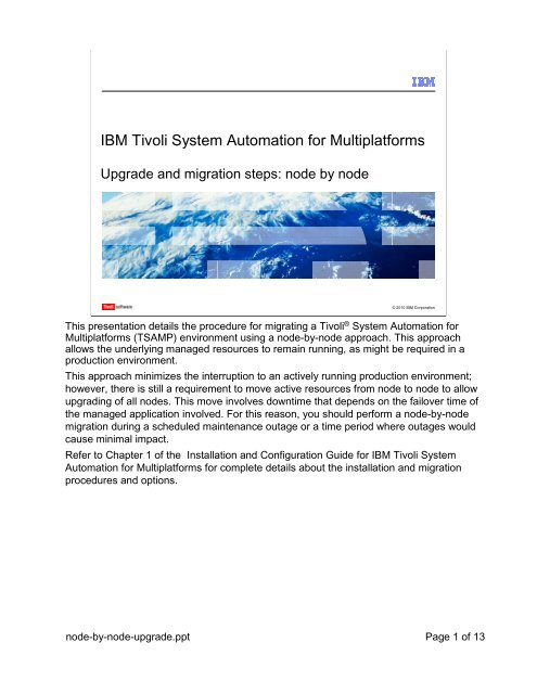 Ibm Tivoli System Automation For Multiplatforms E Ibm Tivoli