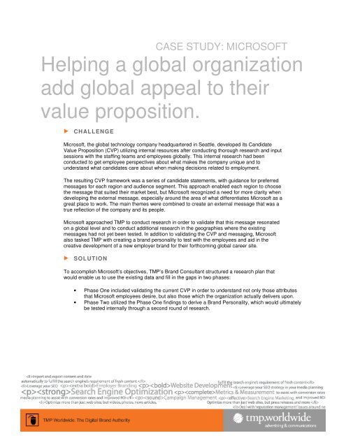 Microsoft - TMP Worldwide