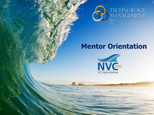 Mentor Orientation - UCSB Technology Management Program