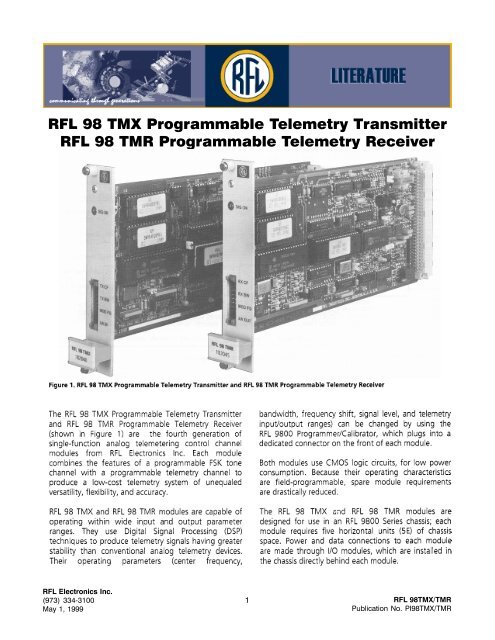 RFL 98 TMX Programmable Telemetry Transmitter RFL 98 TMR ...