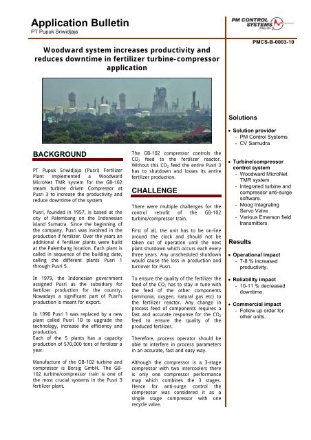 Application Bulletin - PM Control