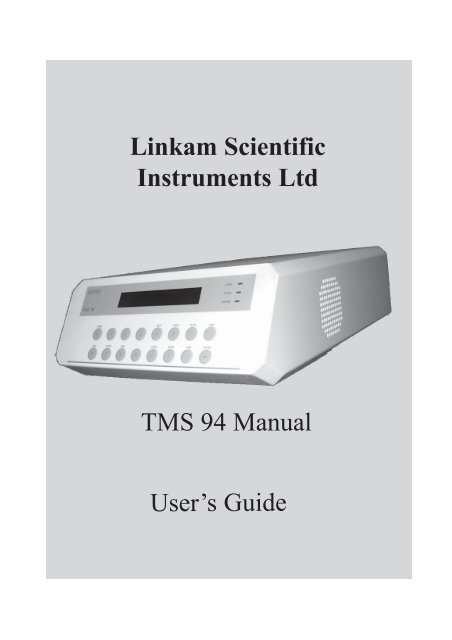 Linkam Scientific Instruments Ltd TMS 94 Manual
