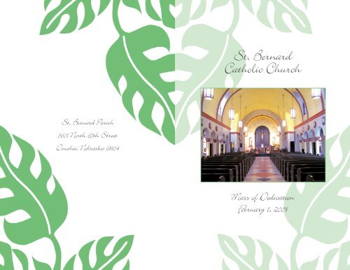 Dedication Program (PDF file) - St. Bernard Catholic Parish