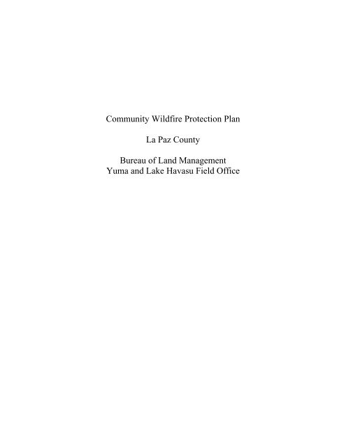Community Wildfire Protection Plan