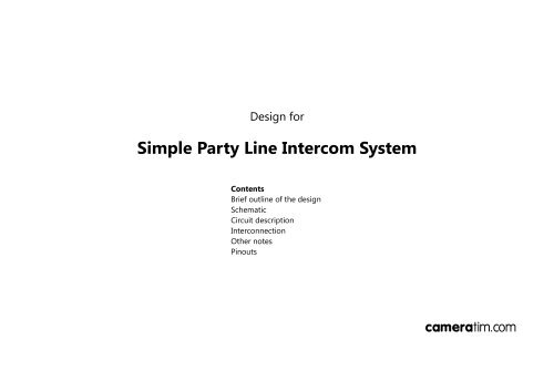 Design for Simple Party Line Intercom System - Camera Tim