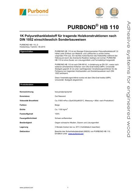 PURBOND HB 110 - Synthesa